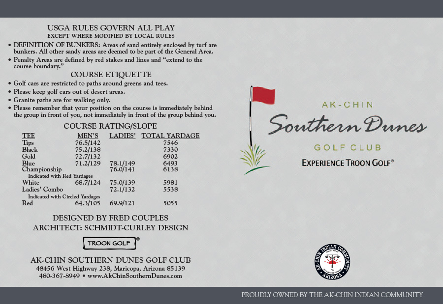 Scorecard - Ak-Chin Southern Dunes Golf Club